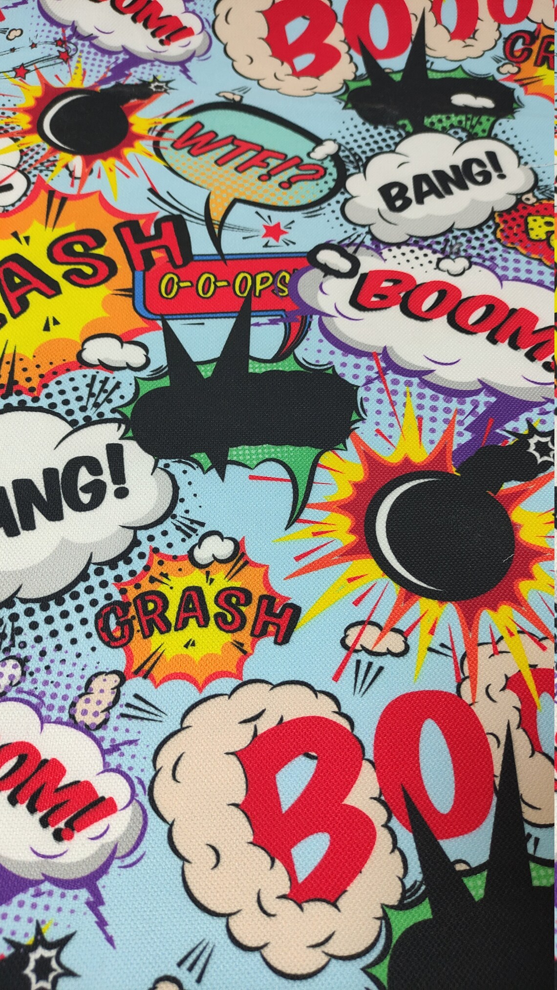 Pop Art Fabric by the Yards Boom Woowbang Crash Fabric - Etsy
