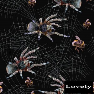 Spider Fabric by the Yard Spider Gold Cage Fabric Spider Webs Fabric ...