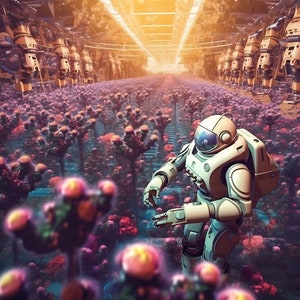 Astronaut Floral Panel Fabric | Spaceman Poster Chair Upholstery | Home ...