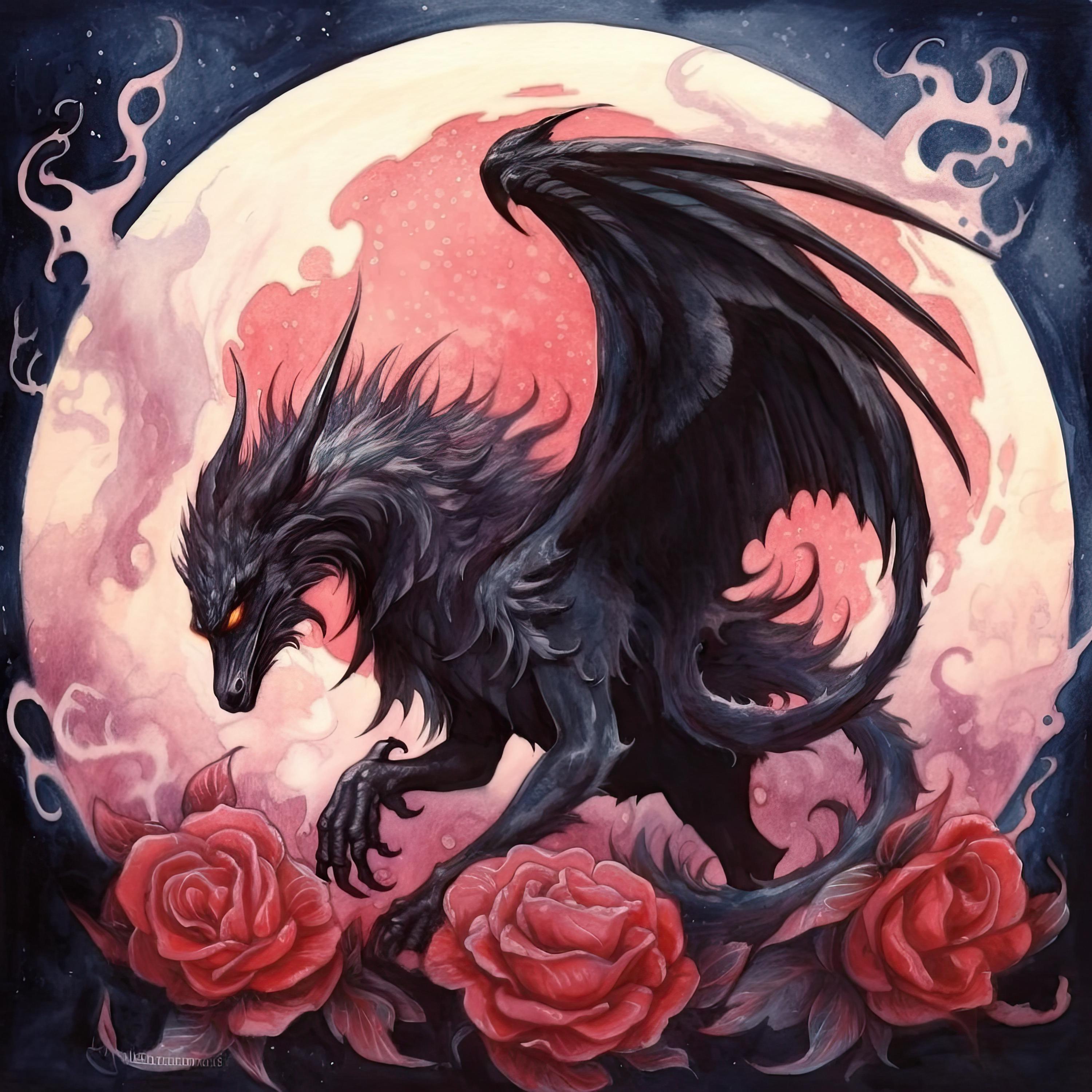 Gothic Griffin Fabric Panel: Dark Fantasy Mythical Creature Art - Etsy