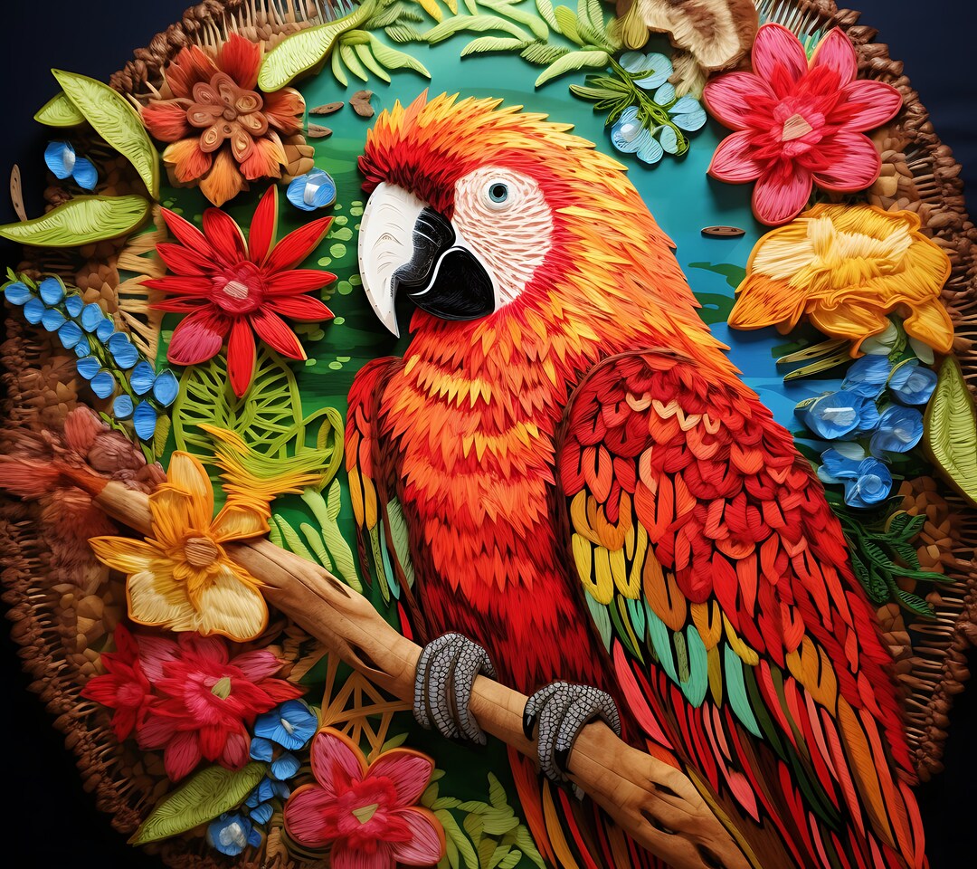 Parrot in the Jungle Panel Fabric | Poster Fabric | Chair Upholstery ...