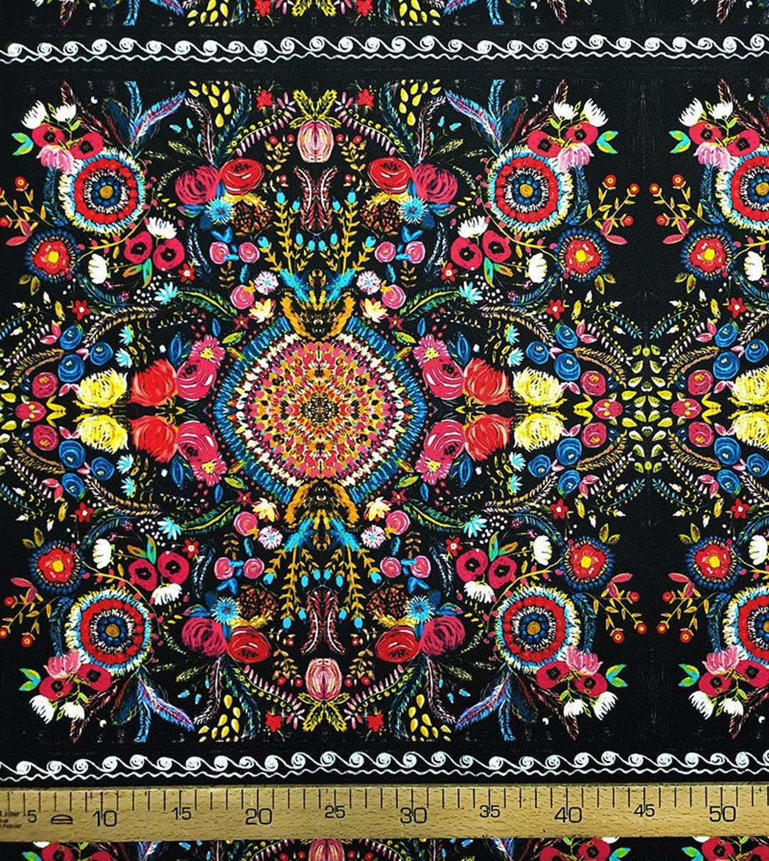 Afghan Floral Print Polyester Fabric: Upholstery & Curtains - Etsy