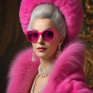 Modern Renaissance Women Illustrations Panel Fabric, Upholstery, Print ...