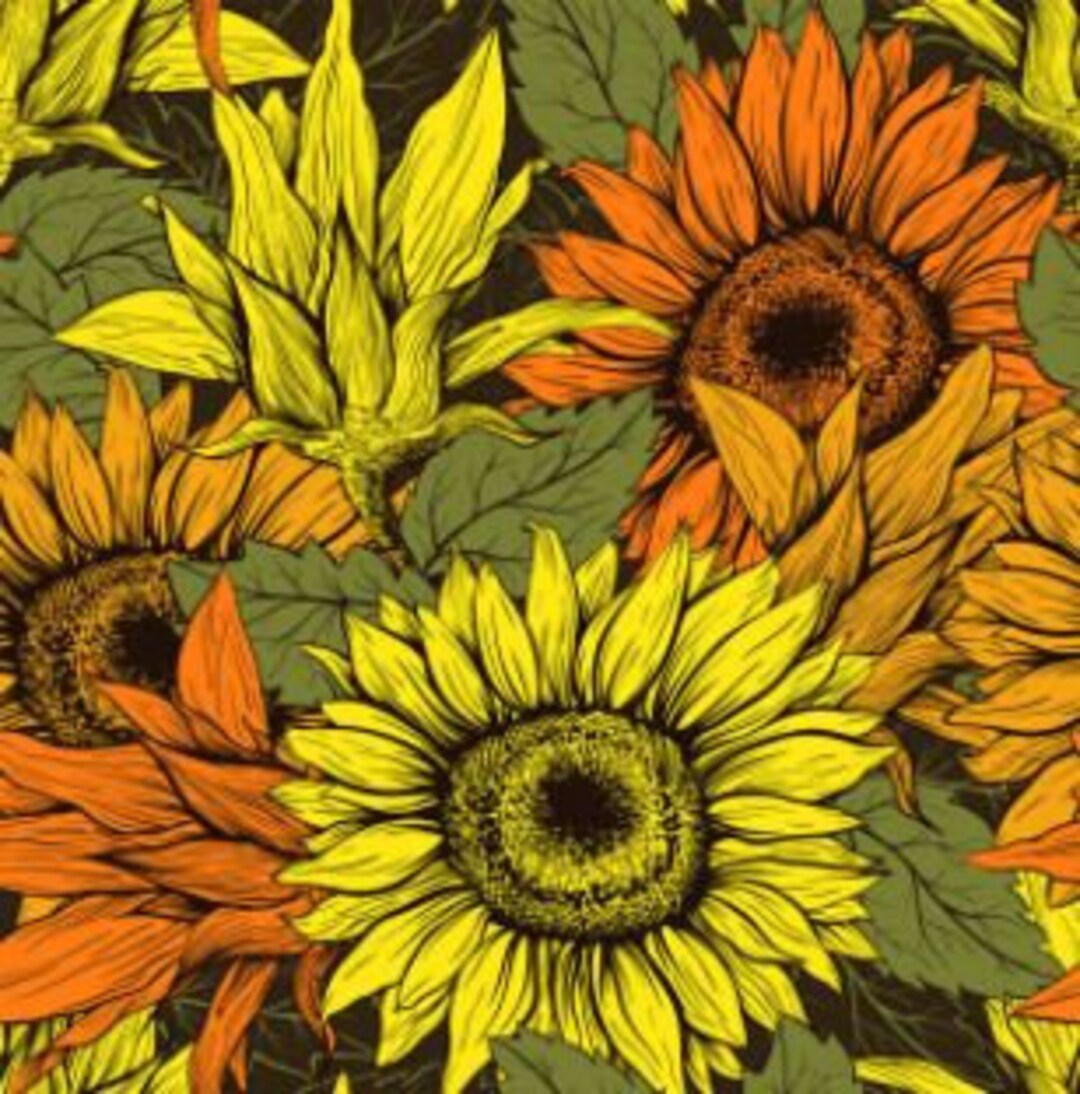 Sunflowers Print Upholstery Fabric Drapery Fabric Sofa - Etsy