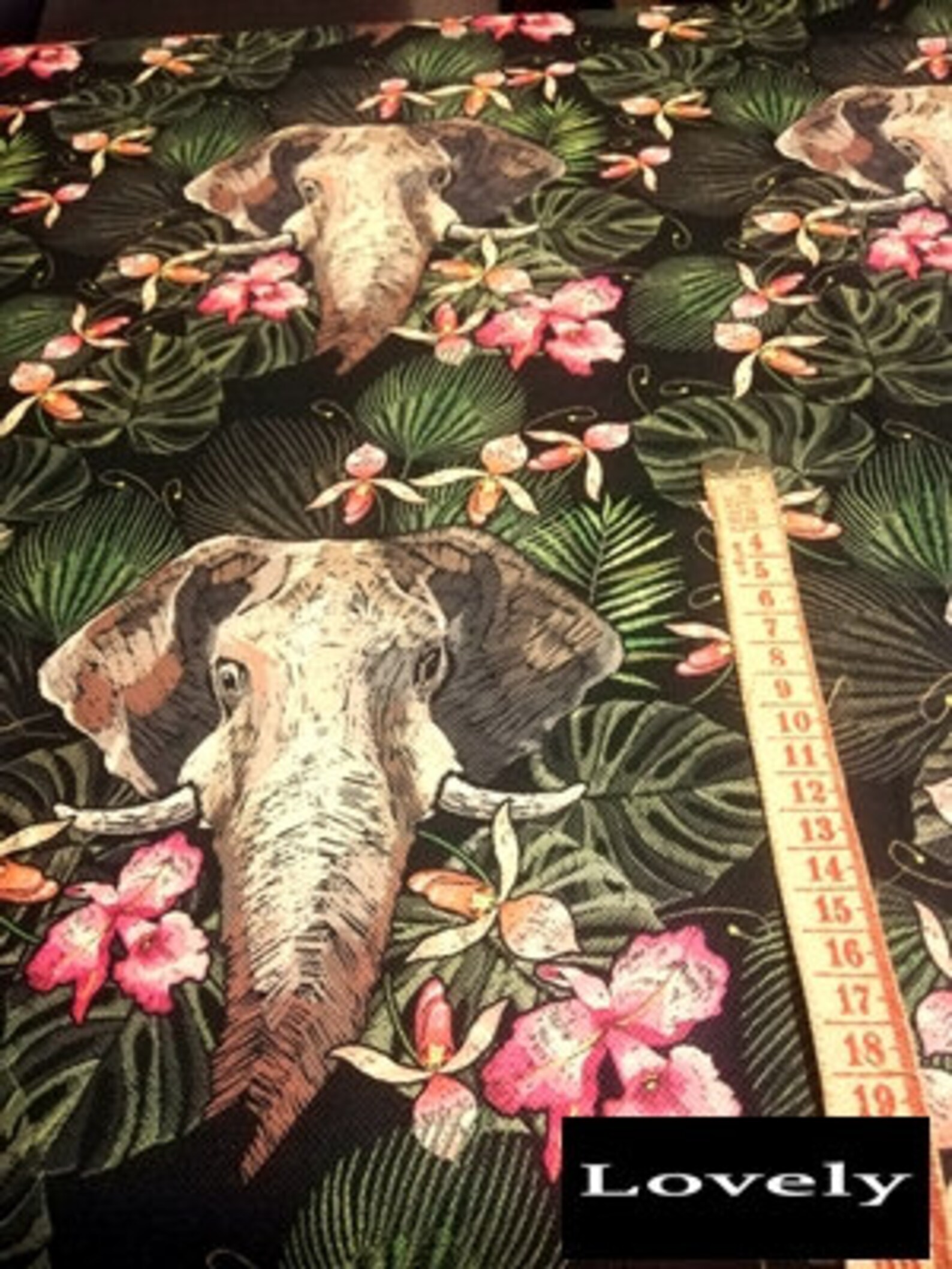 Elephants Head Fabric Tropical Fabric by the Yard | Etsy