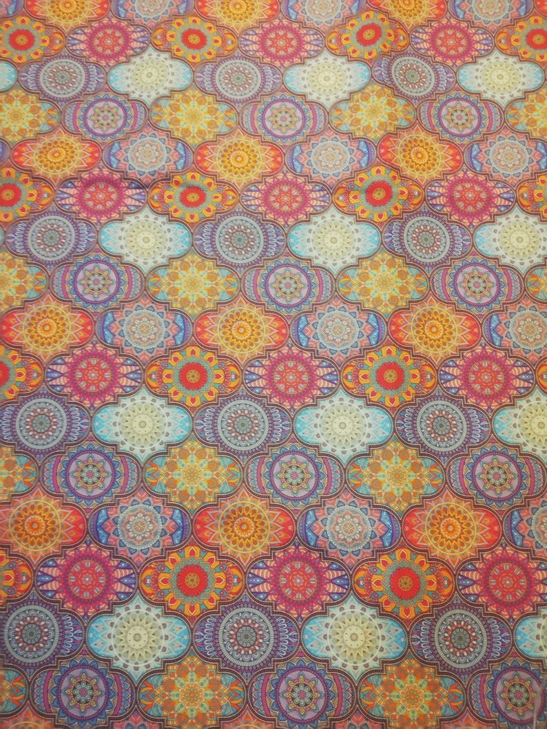 Colorful Moroccan Fabric Moroccan Printed Fabric Turkish - Etsy