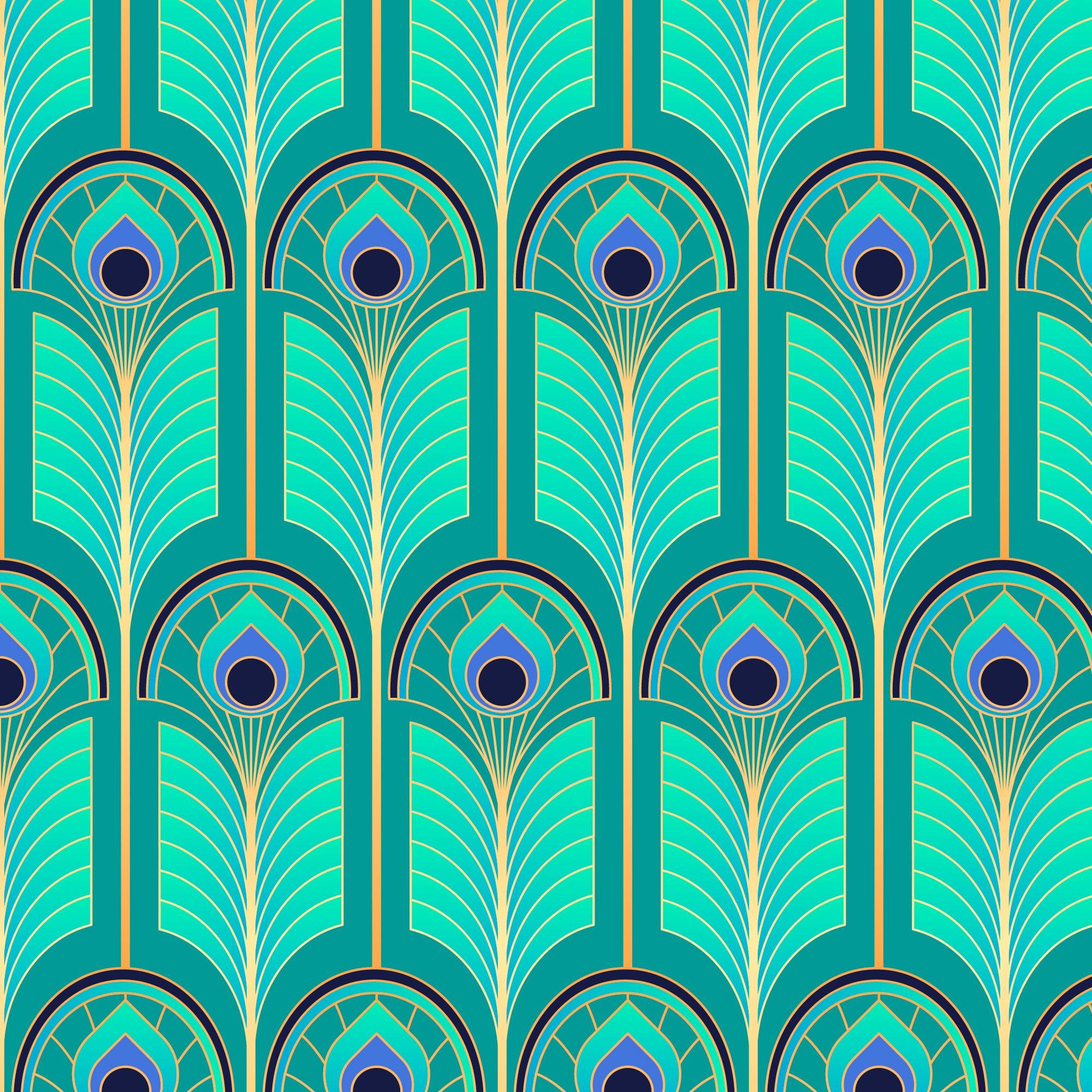 Peacock Feather Art Deco