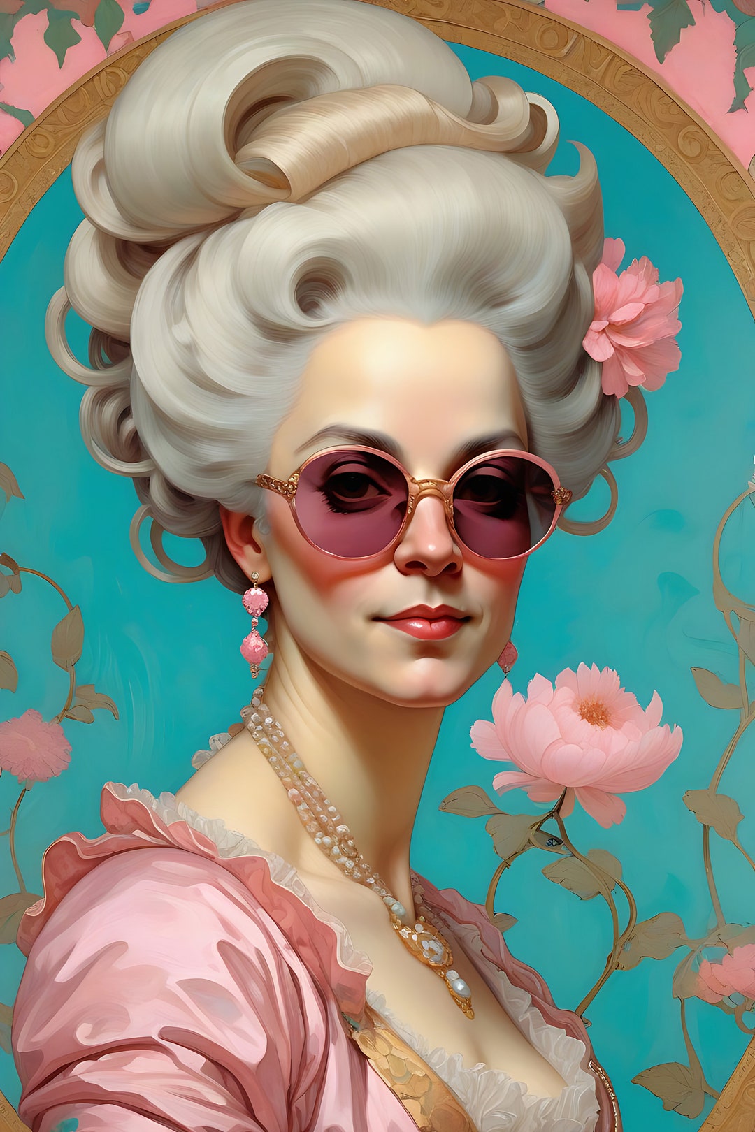 Modern Renaissance Women Illustrations Panel Fabric, Upholstery, Print ...