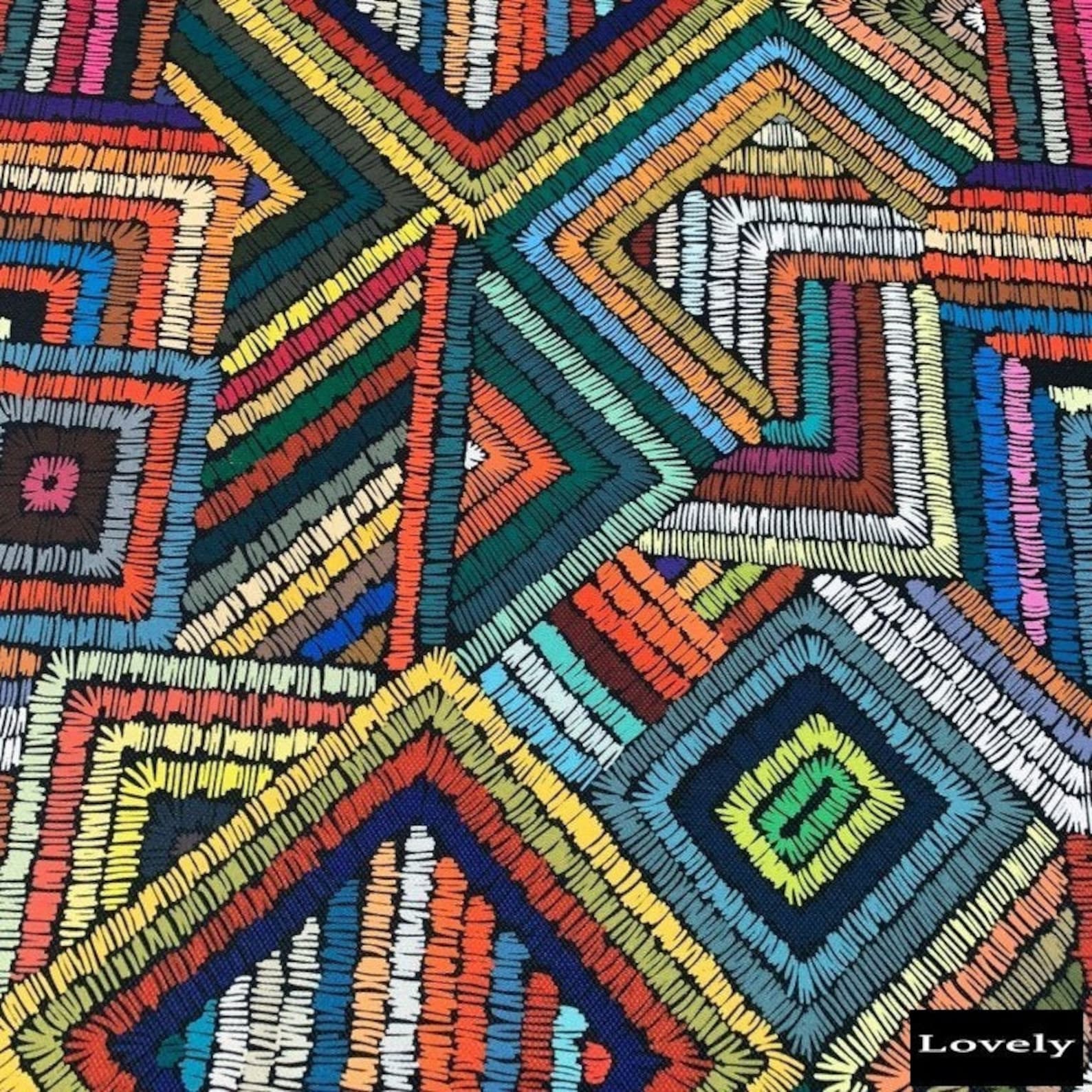 Colorful Geometric Shapes Upholstery Fabric Print Fabric - Etsy