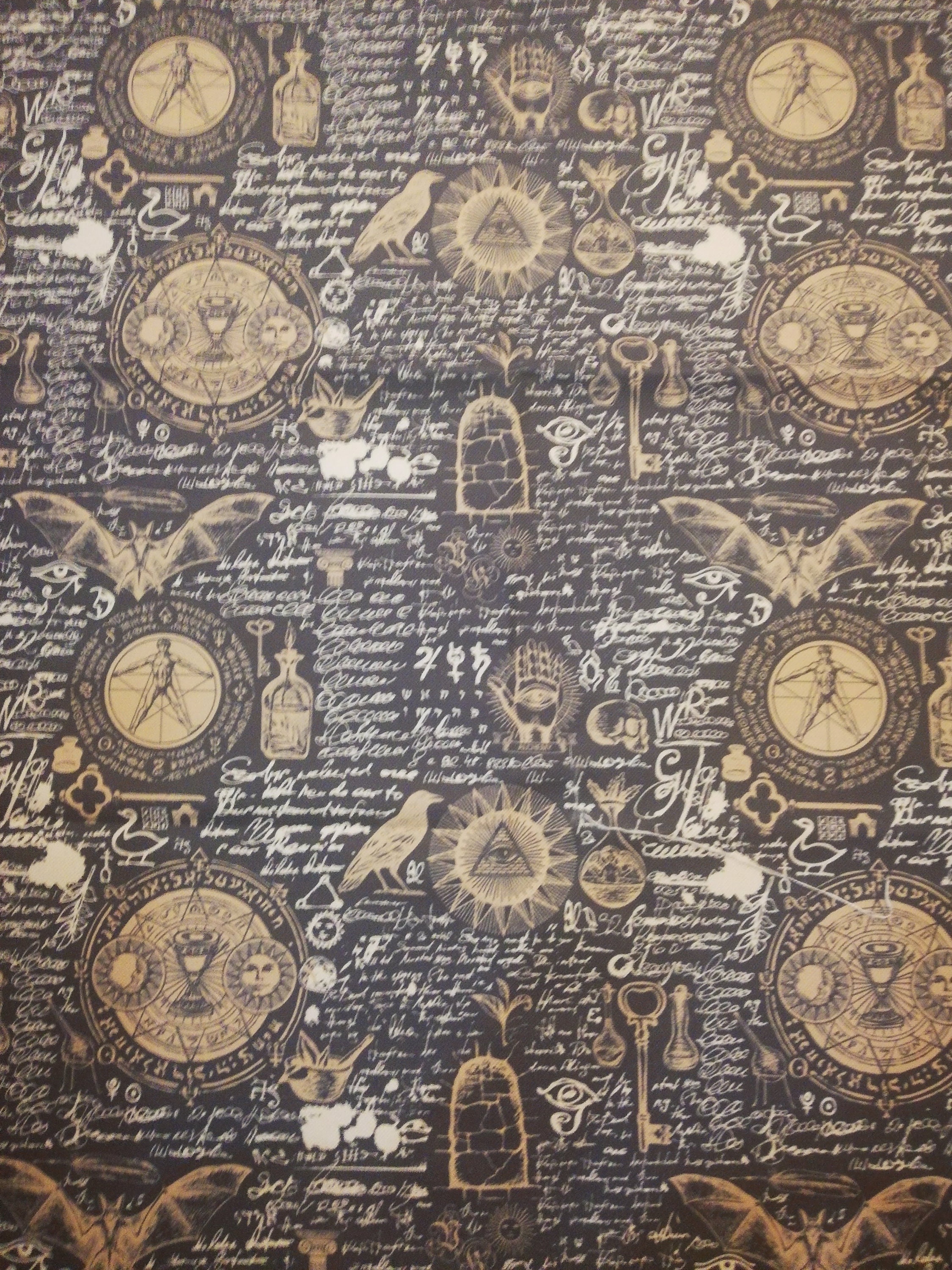 Old-fashioned Alchemy Themed Fabric Hand Drawings Ancient | Etsy