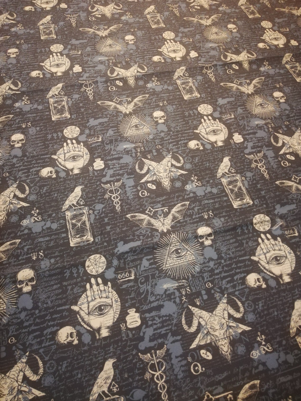 Old-fashioned Alchemy Themed Fabric Hand Drawings Ancient | Etsy