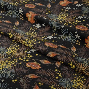 Rose Buds Patterned Vintage Fabric With Embroidery Effect | Decorative ...