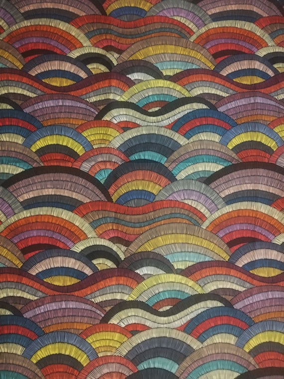 Colorful Waves Upholstery Fabric Printed Fabric Chair | Etsy