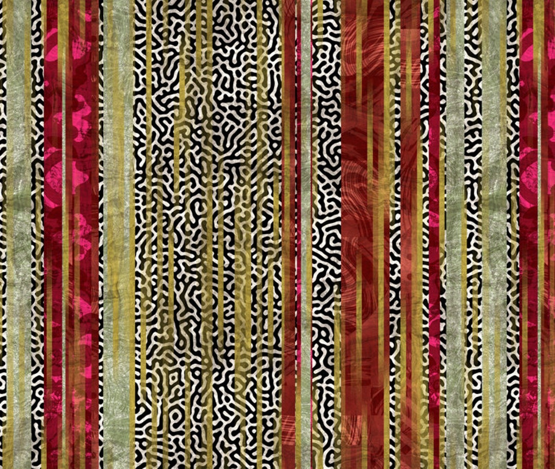 Tribal Ethnic Stripe Grungy Surface Effect Fabric by the Yards ...