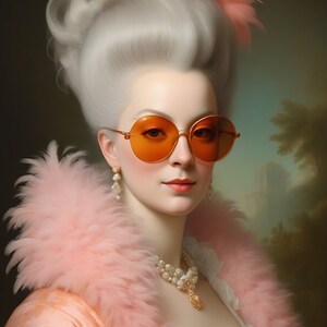 Modern Renaissance Women Illustrations Panel Fabric, Upholstery, Print ...