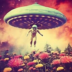 Astronaut Floral Panel Fabric | Spaceman Poster Chair Upholstery | Home ...