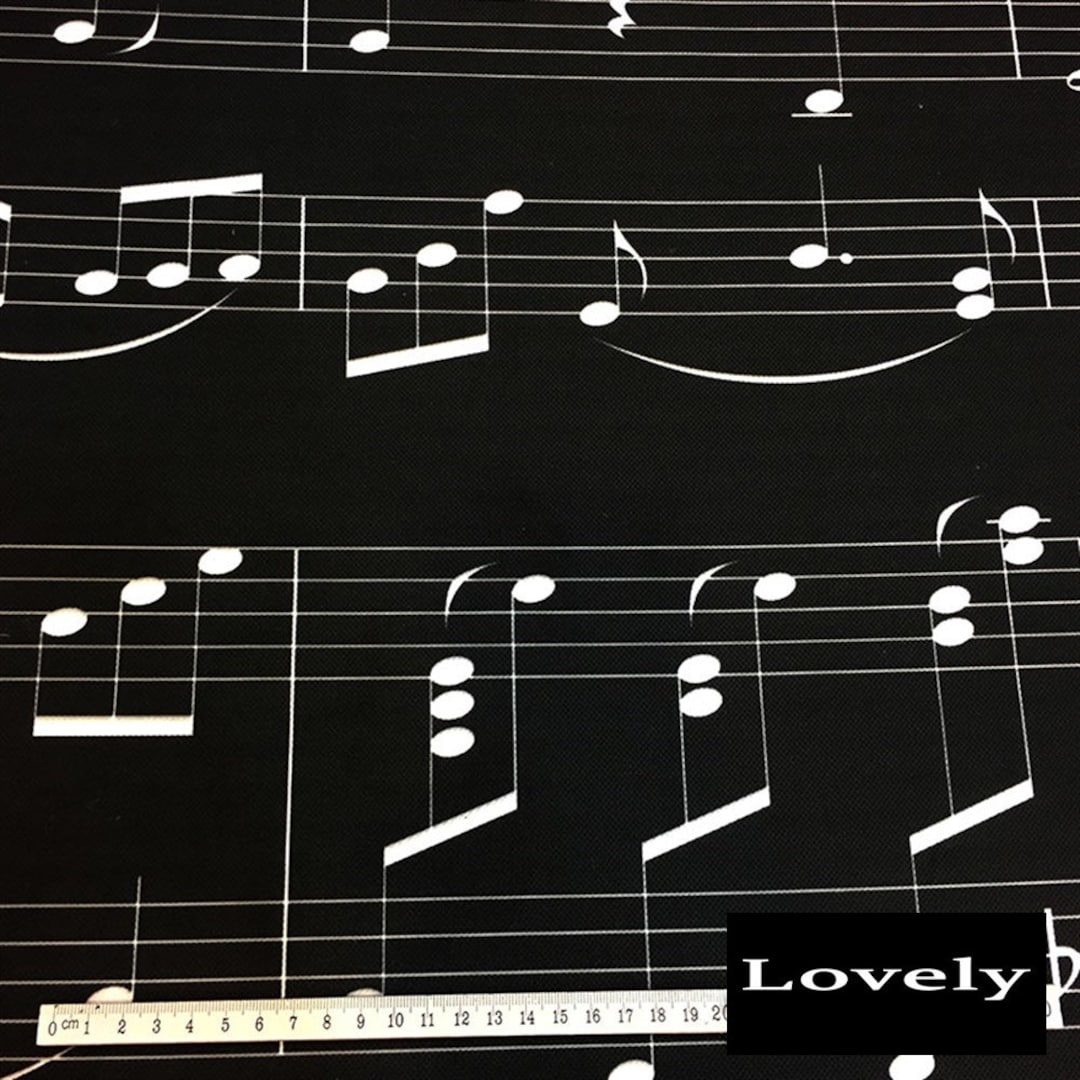 Musical Note Fabric Black or White Fabric Music Design Stop Sign Music ...