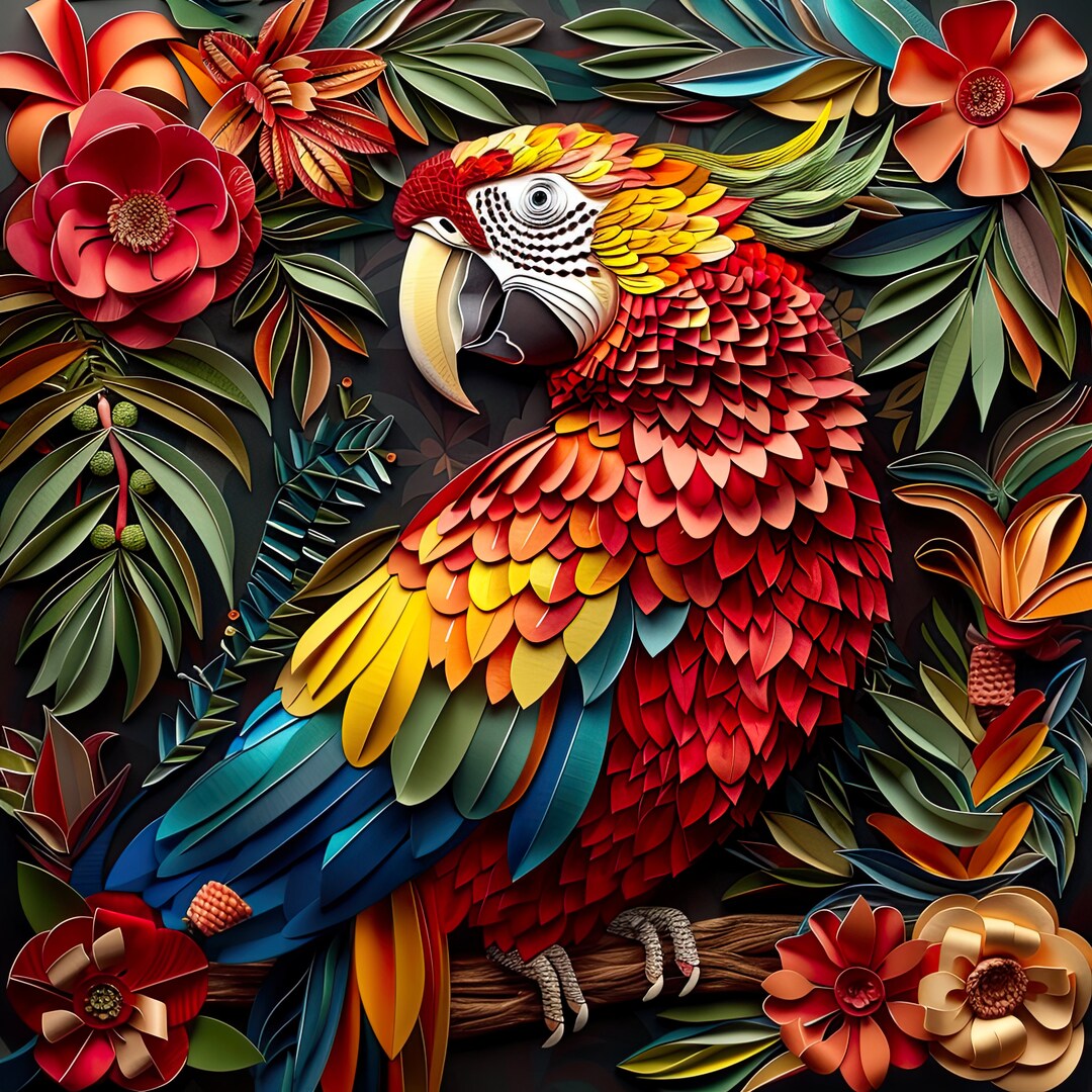 Parrot in the Jungle Panel Fabric | Poster Fabric | Chair Upholstery ...