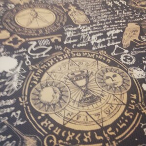 Old-fashioned Alchemy Themed Fabric | Hand Drawings | Ancient Alchemy ...