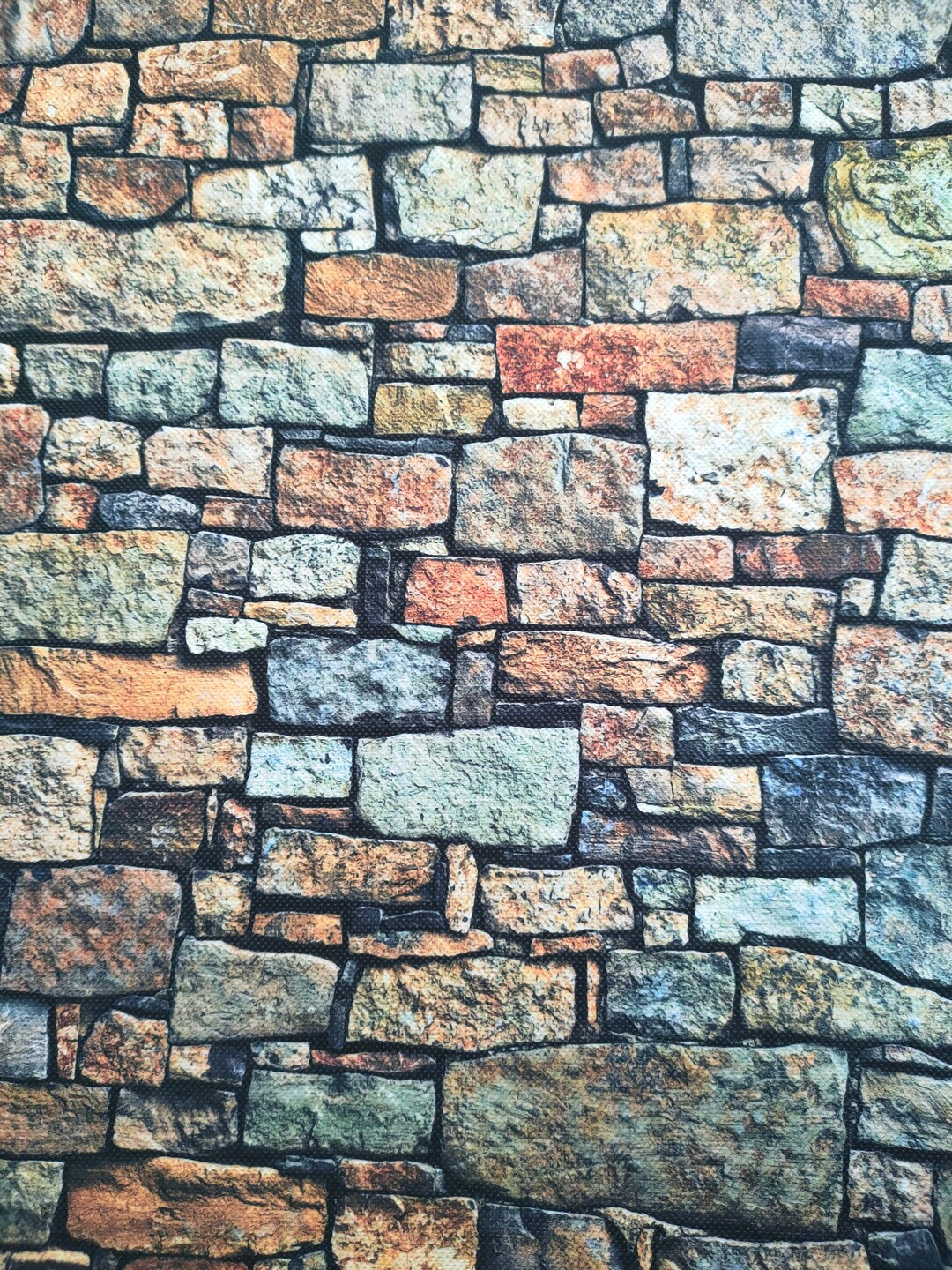 140 Cm Wide 55'' Natural Rock Stone Wall Print Curtain Materials ...