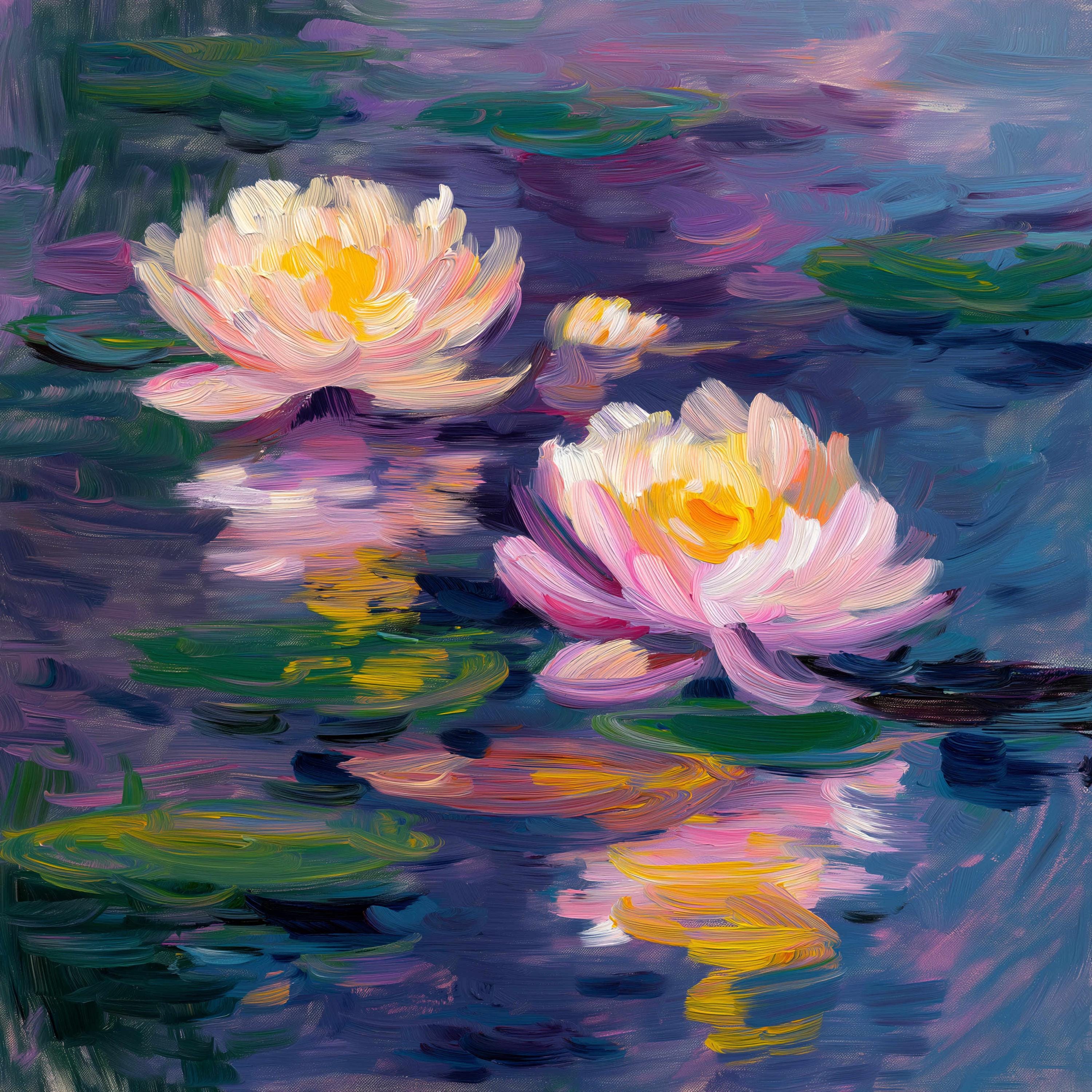 Monet Water Lilies Fabric Panel – Impressionist Water Garden Cushion ...
