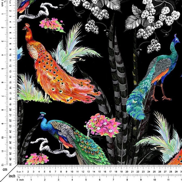 Peacock Fabric - Etsy