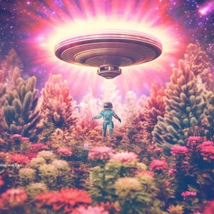 Astronaut Floral Panel Fabric | Spaceman Poster Chair Upholstery | Home ...