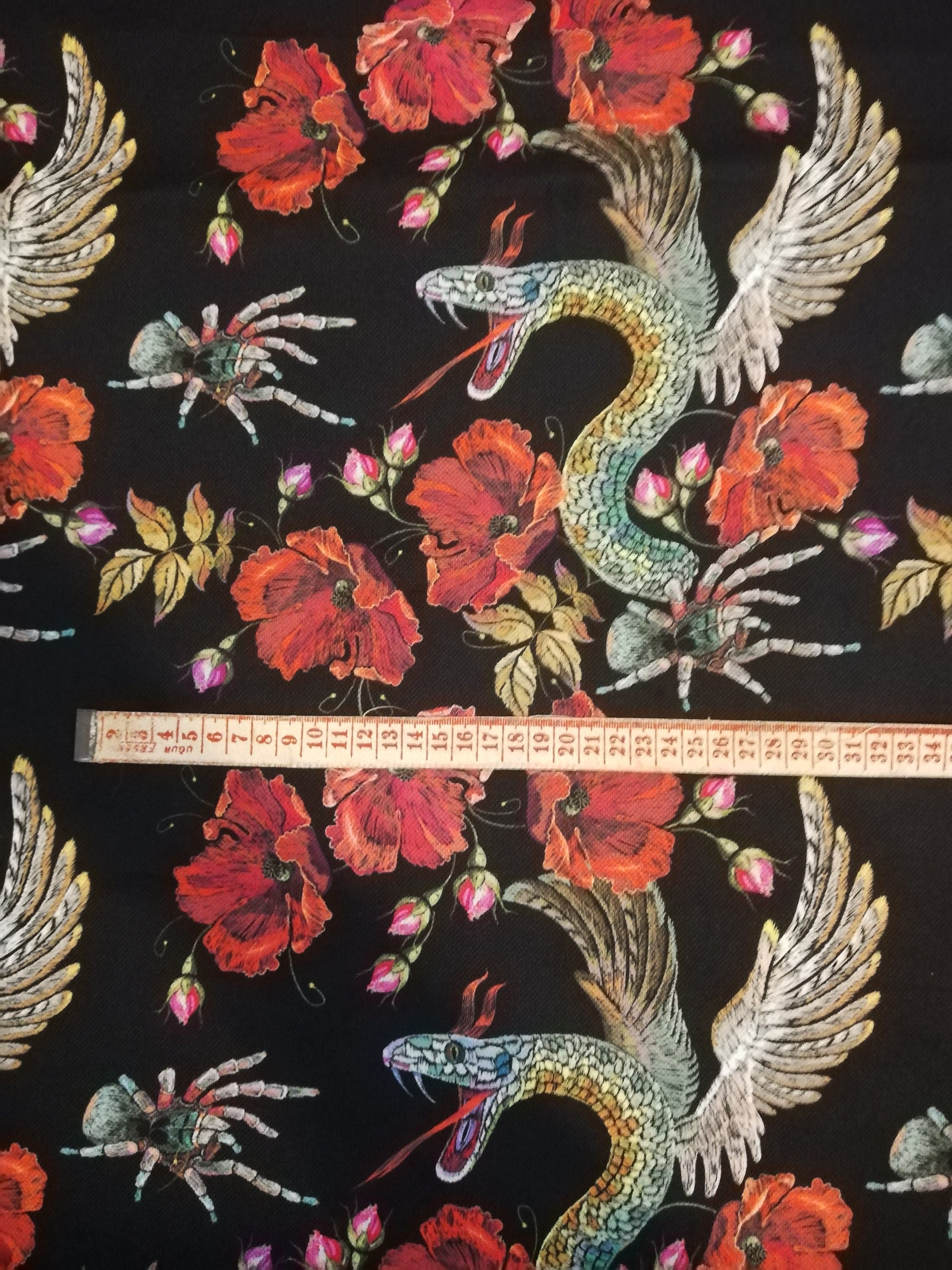 Snake Fabric Spider Fabric Digital Printing Polyester - Etsy