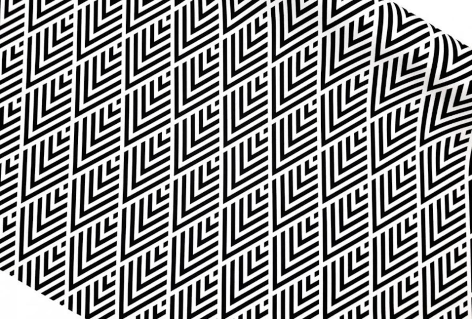 Black and White Geometric Fabric Upholstery Fabric Printed - Etsy