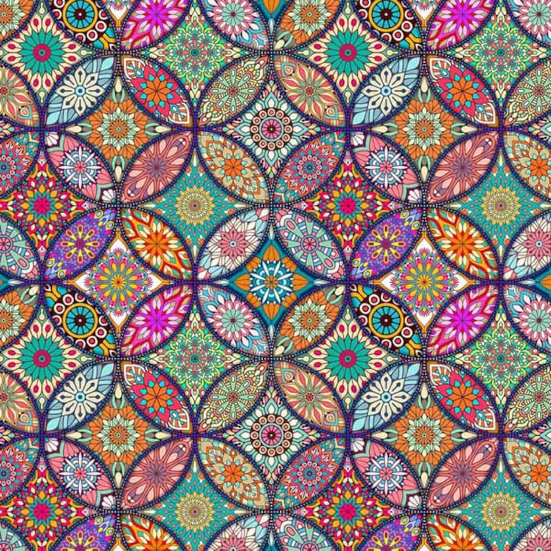 Colorful Mandala Fabric Mandala Print Fabric Polyester Fabric Home ...