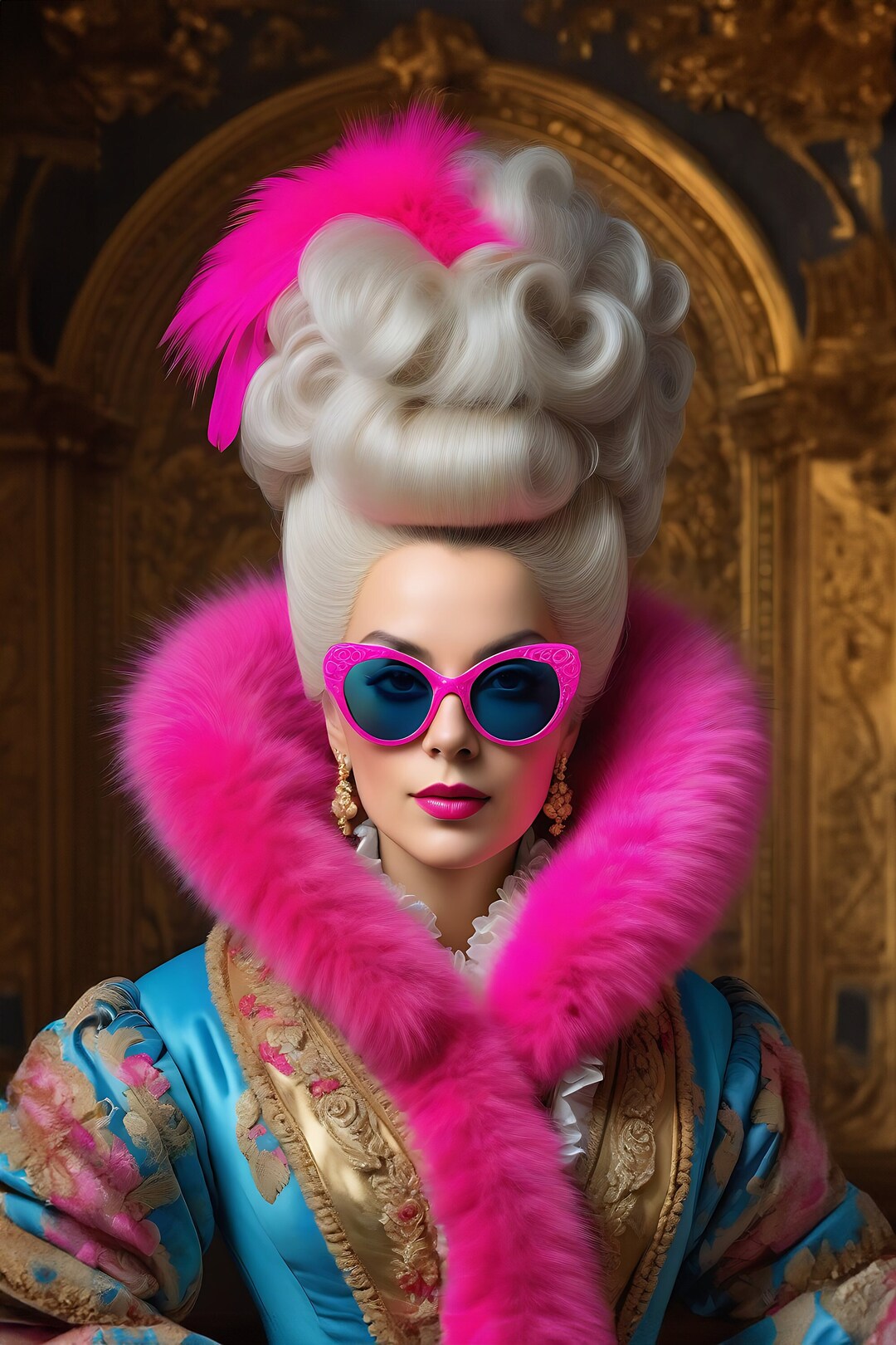 Modern Renaissance Women Illustrations Panel Fabric, Upholstery, Print ...