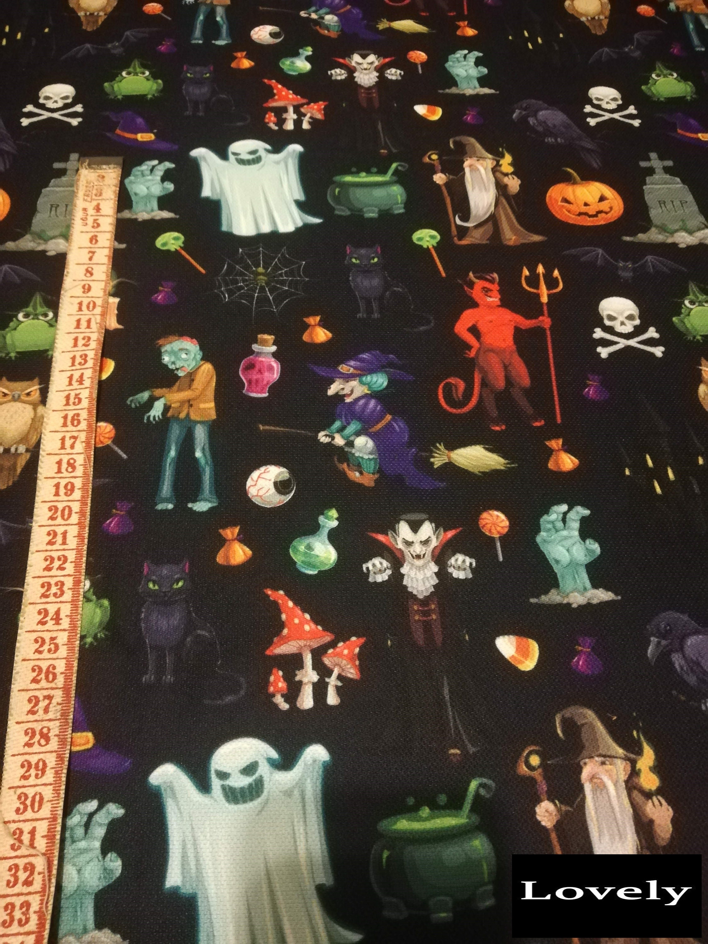 Halloween Fabric by the Yard | Creepy Fabric | Wizard Fabric | Terrible ...