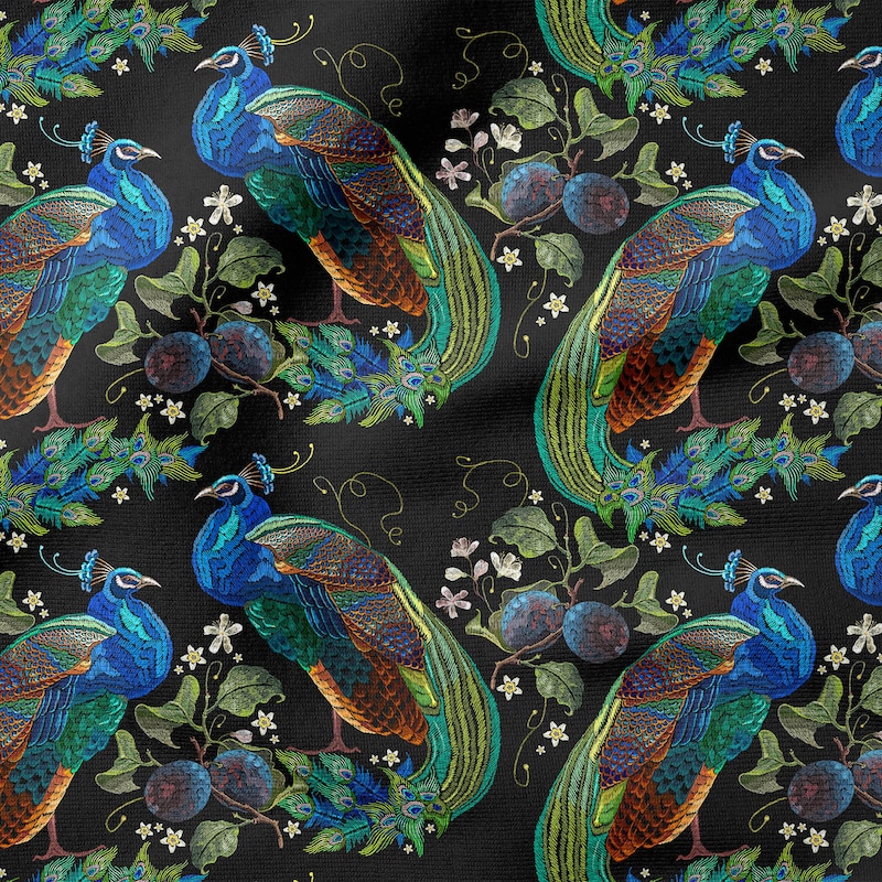 Peacock Fabric - Etsy