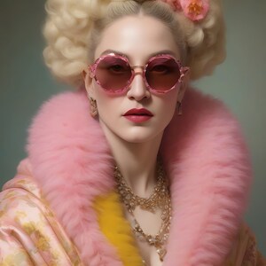 Modern Renaissance Women Illustrations Panel Fabric, Upholstery, Print ...