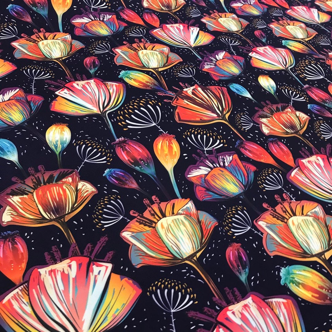 Colorful Flowers Print Upholstery Fabric Drapery Fabric - Etsy