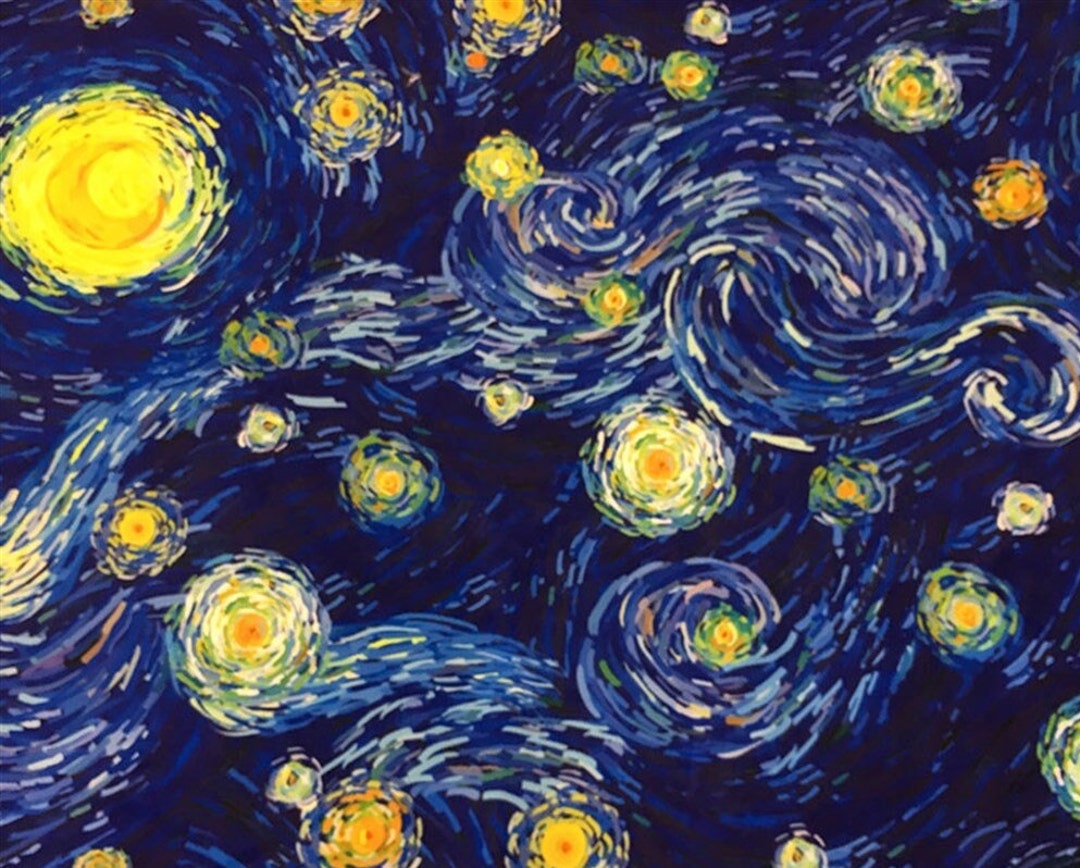 Starry Night Print Fabric: Upholstery, Drapery, & Bags - Etsy