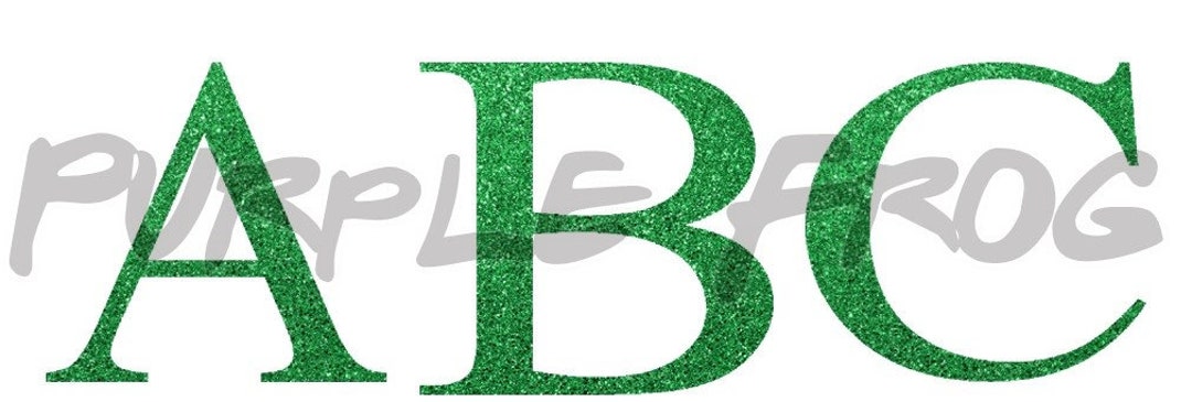 Green Glitter Alphabet Letters Png Upper Case A-z - Etsy