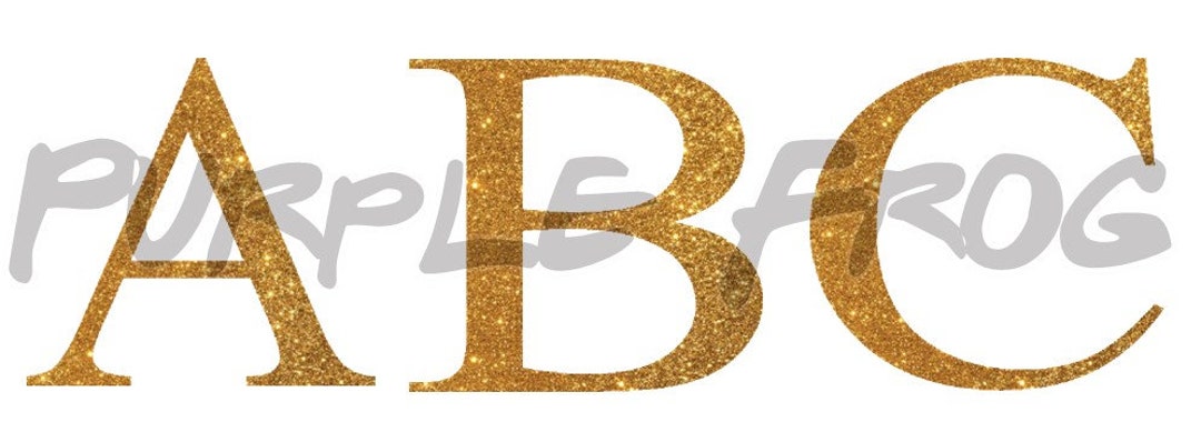 Gold Glitter Alphabet Letters Png Upper Case A-z - Etsy