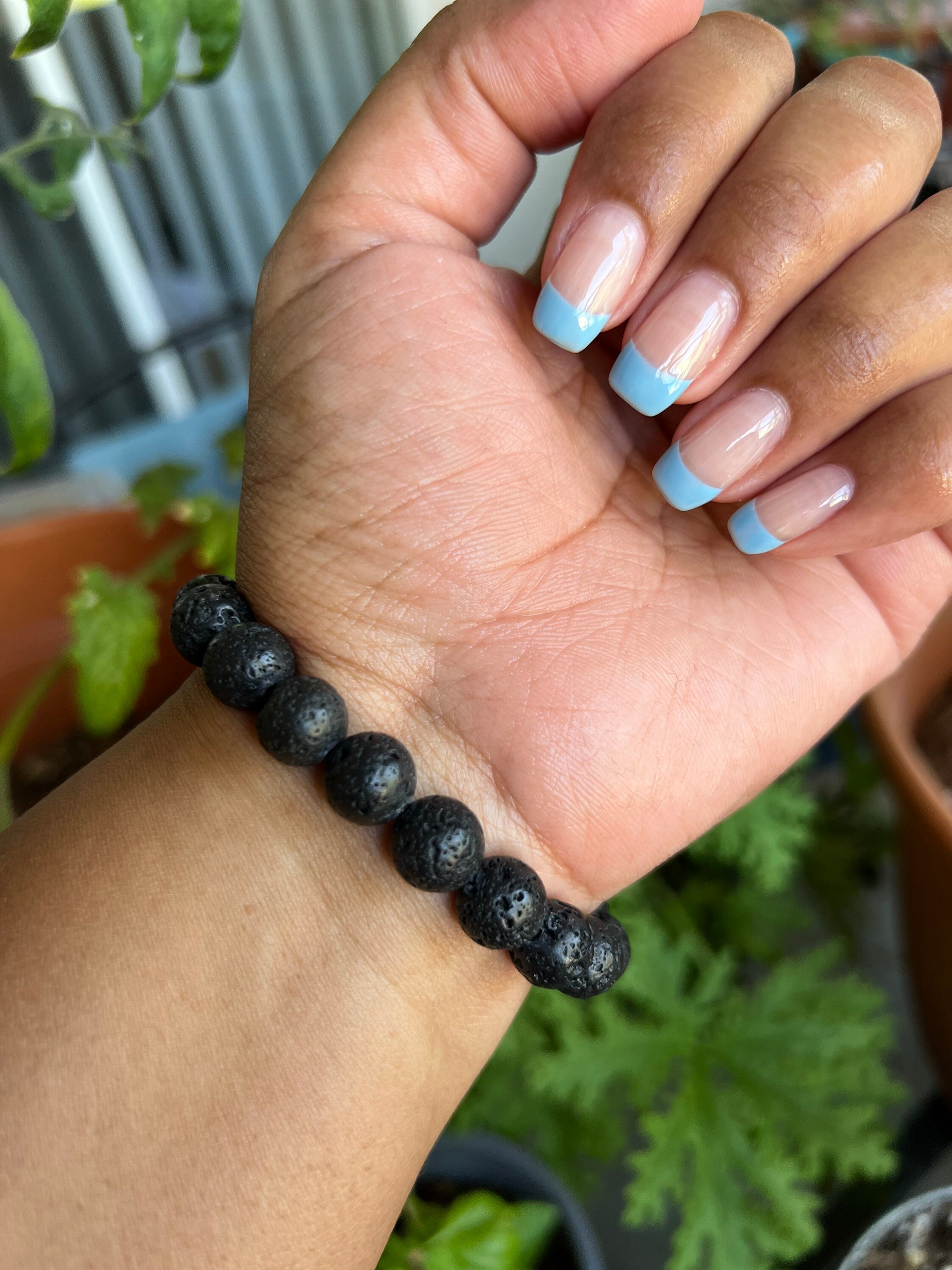 Lava Stone Bracelet 10mm Black Volcanic Rock Natural Lava - Etsy