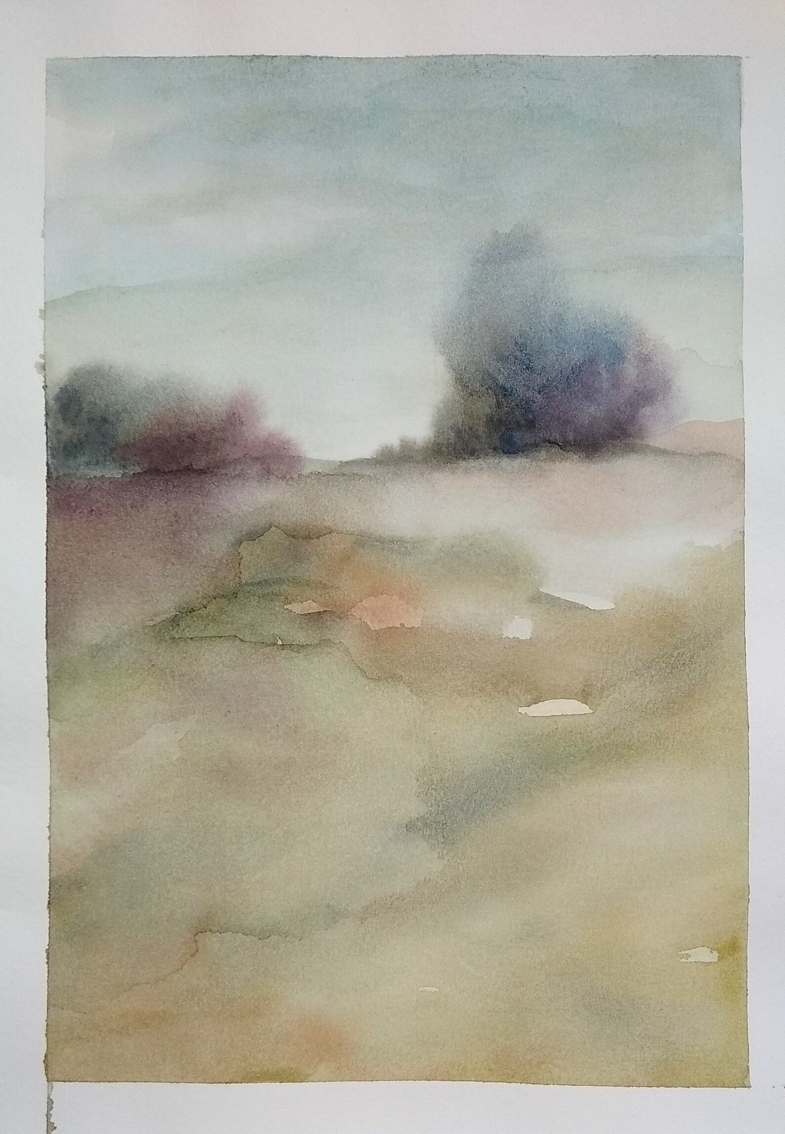 Watercolor Landscape Minimalism Stylized Watercolor Fine Art - Etsy