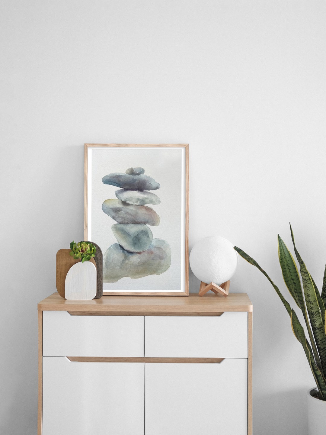Watercolor Rock Cairns, Watercolor Painting Stone Balancing, Ofice ...