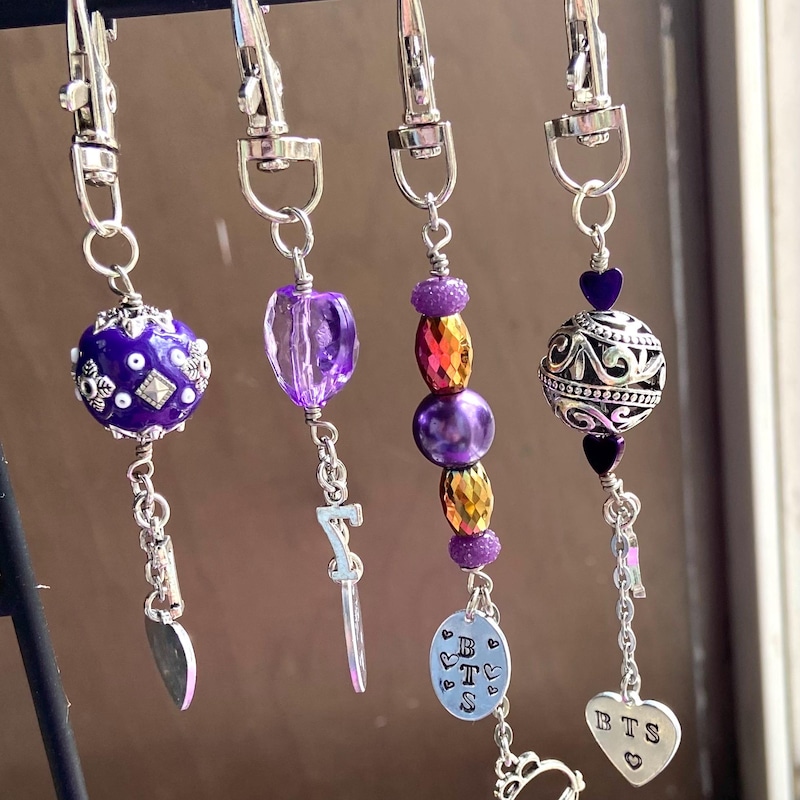 Bts Keychain With Bead - Etsy