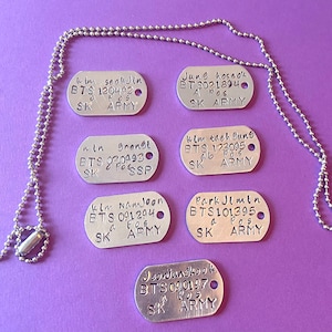 BTS OT7 Military Style Dog Tags - Etsy