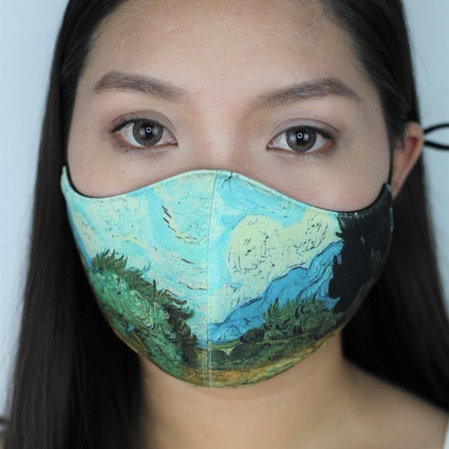 Van Gogh Starry Night Face Mask With Filter Pocket | Etsy