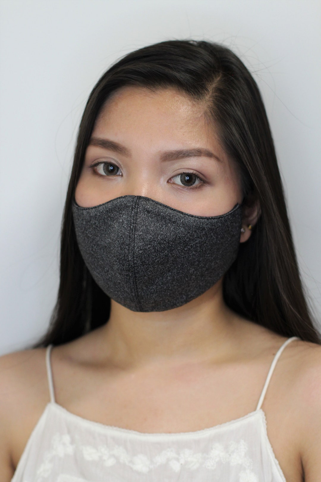 Charcoal Gray Face Mask: Reversible Black, Adjustable, Washable - Etsy