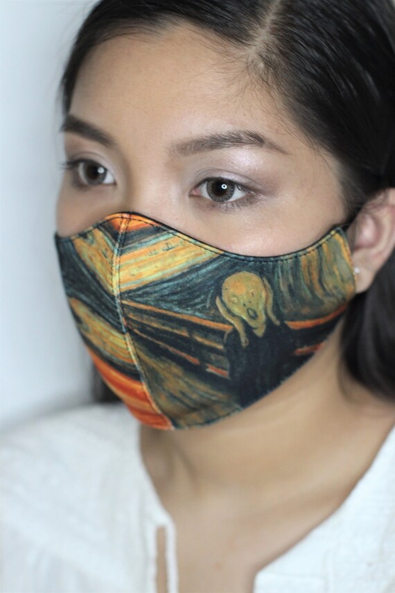 The Scream Face Mask With Filter Pocket Adjustable Ear Band - Etsy