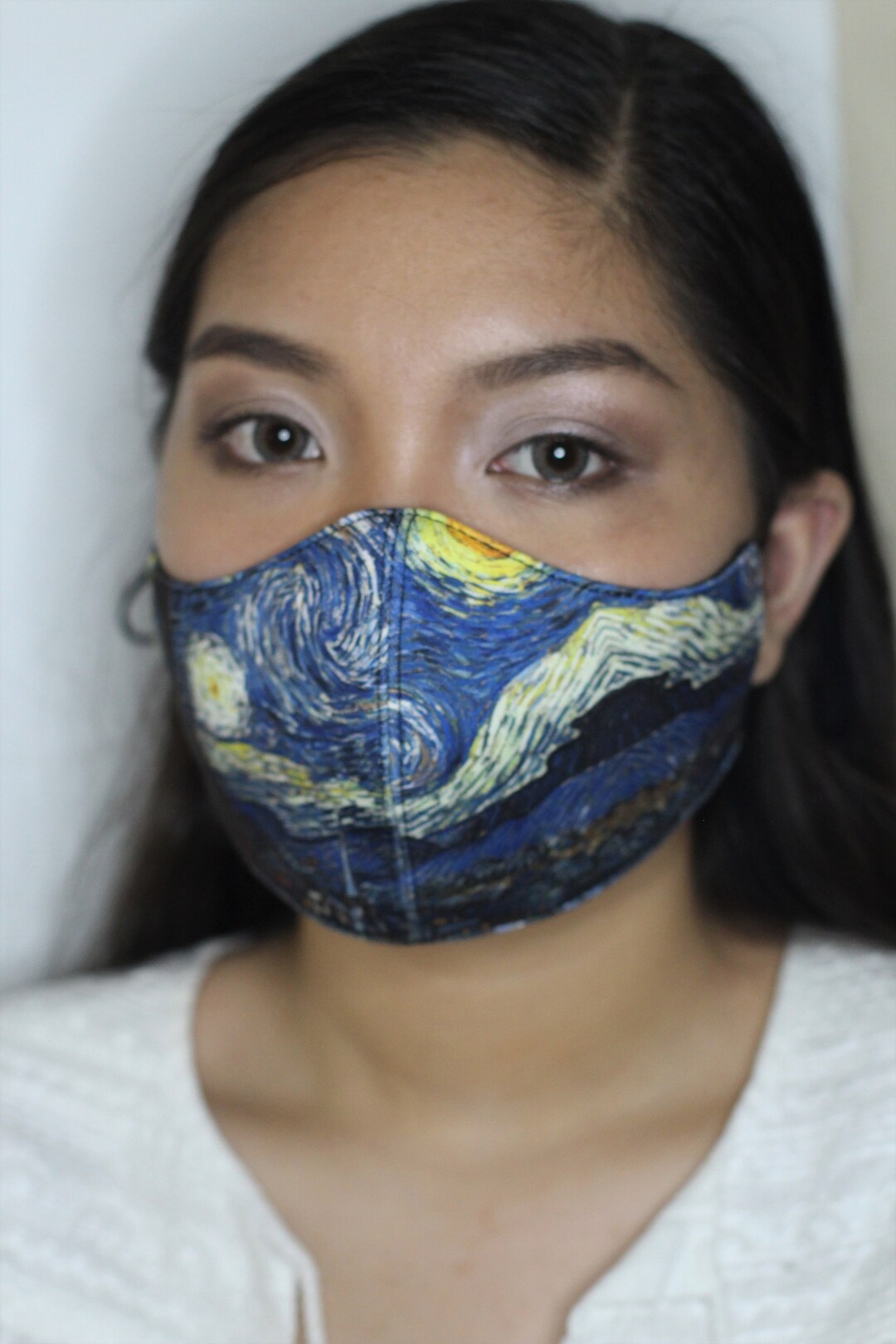 Van Gogh Starry Night Face Mask With Filter Pocket Adjustable Ear Band ...