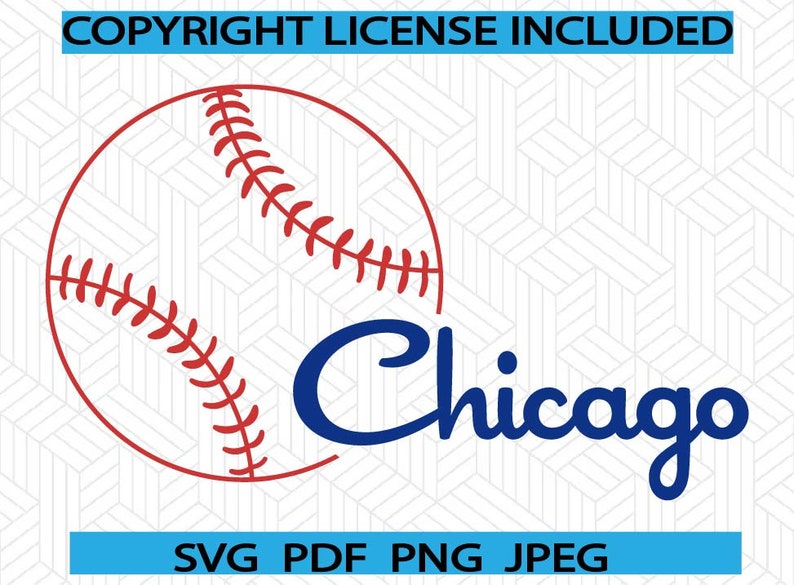 Chicago Baseball SVG, PNG, PDF, Jpeg | Cubs| Chi | City | Digital ...