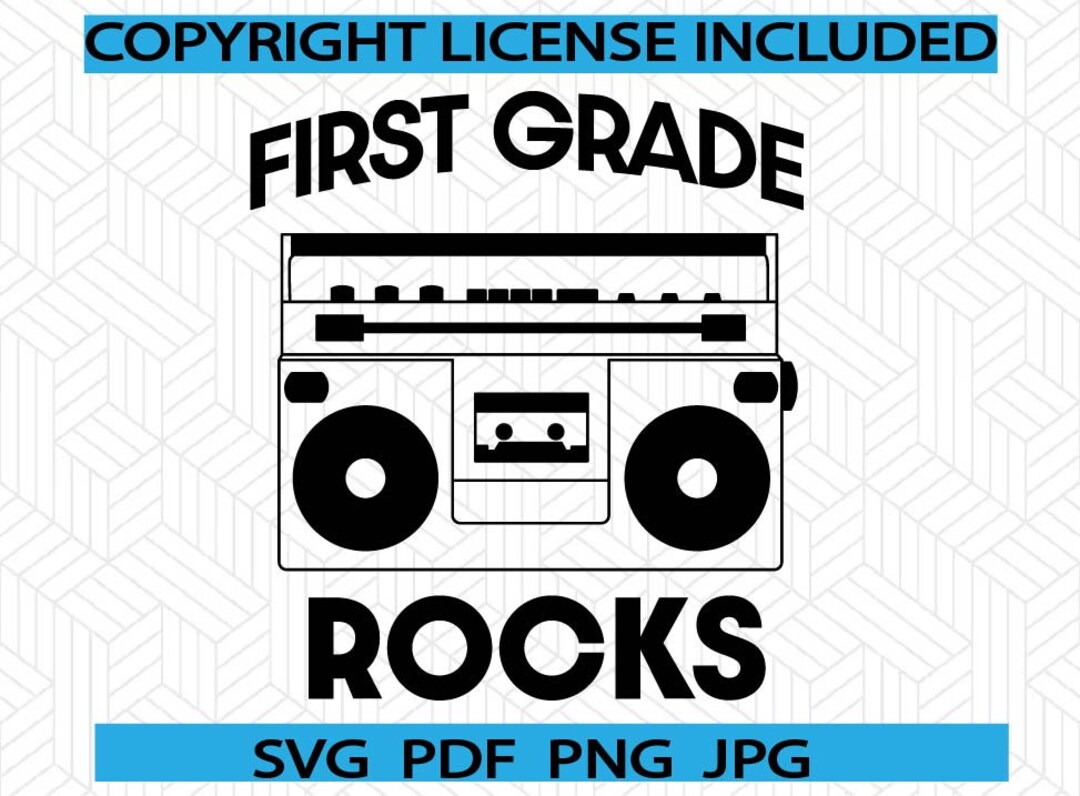 First Grade Rocks SVG | PNG PDF Jpg | Back to School | Education ...