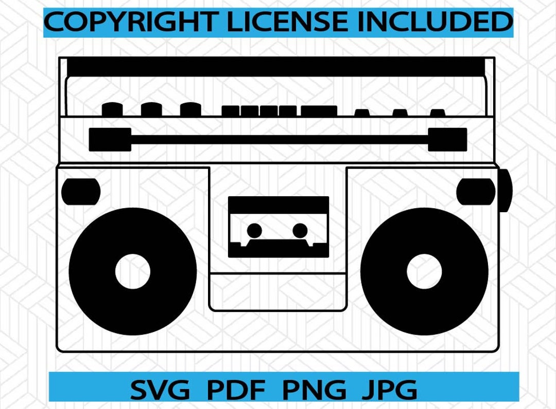 Vintage Boombox SVG | PNG PDF Jpg | Music | Rock | Cut File | Instant ...